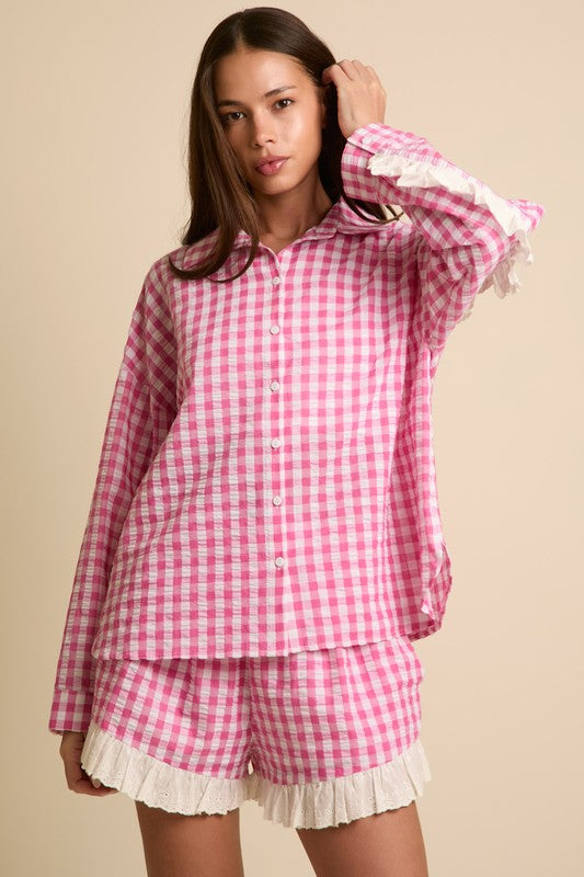 Stay the night gingham set bottom – Dotsy's Boutique