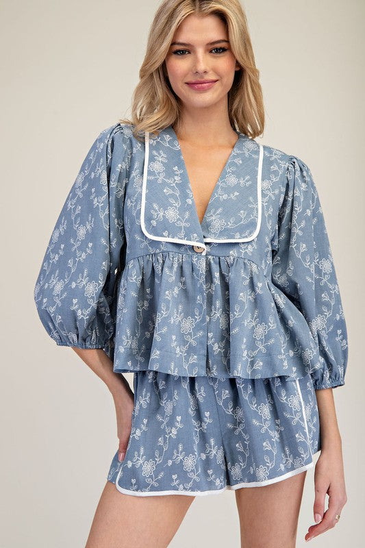 Flawless Behavior Printed Contrasting Trim Set – Dotsy's Boutique
